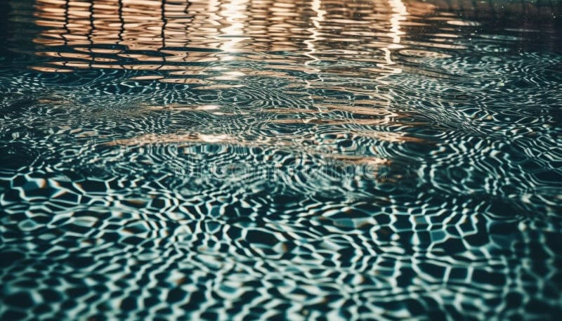 Tranquil Sunset Reflects Rippled Wave Pattern on Water Generated by AI ...