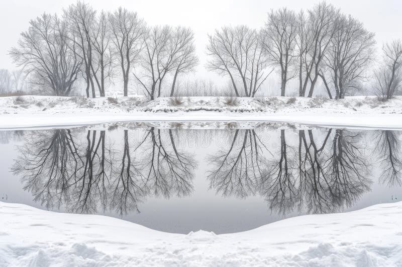 Tranquil Symphony of Snow stock illustration. Illustration of pause ...