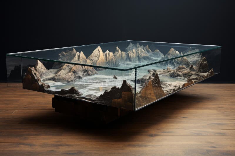 Tranquil Table Landscape Mountains. Generate Ai Stock Image - Image of ...