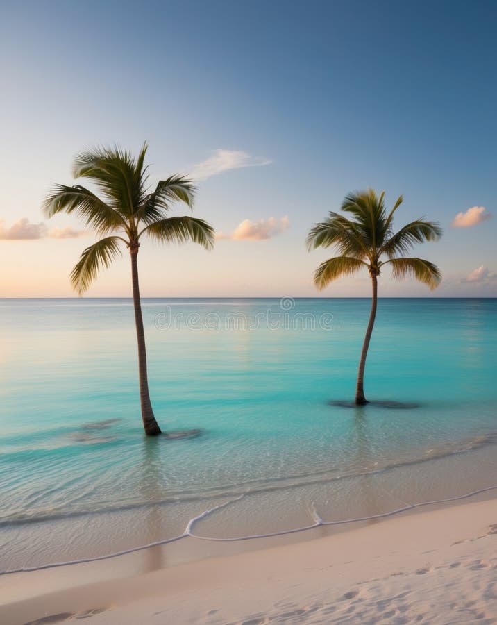 Tranquil Tropical Beach Scene with Clear Blue Water. Stock Photo ...