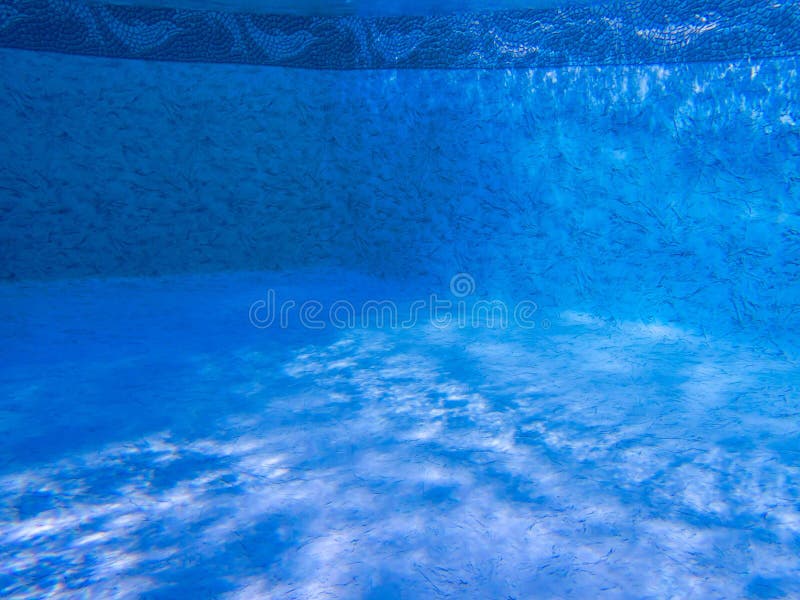 Tranquil Underwater Blue Pool Floor and Sides with Ripples Light and ...