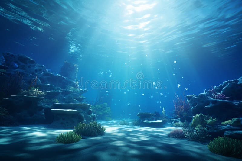 Tranquil Underwater Scenes with Cool and Soothing Stock Illustration ...
