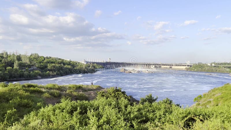 Tranquil Video of River, Dam, Trees in Scenic Natural Landscape Stock ...