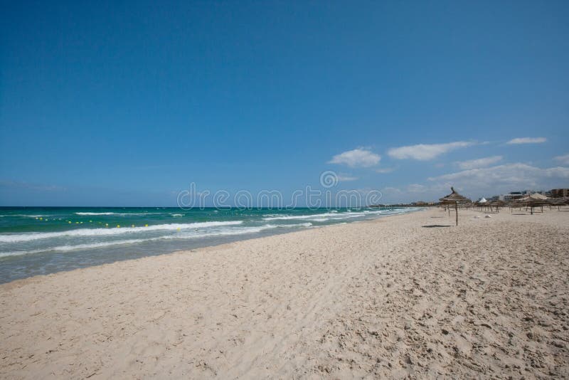 Tranquil View of Beach, Sousse, Tunisia Stock Image - Image of water ...