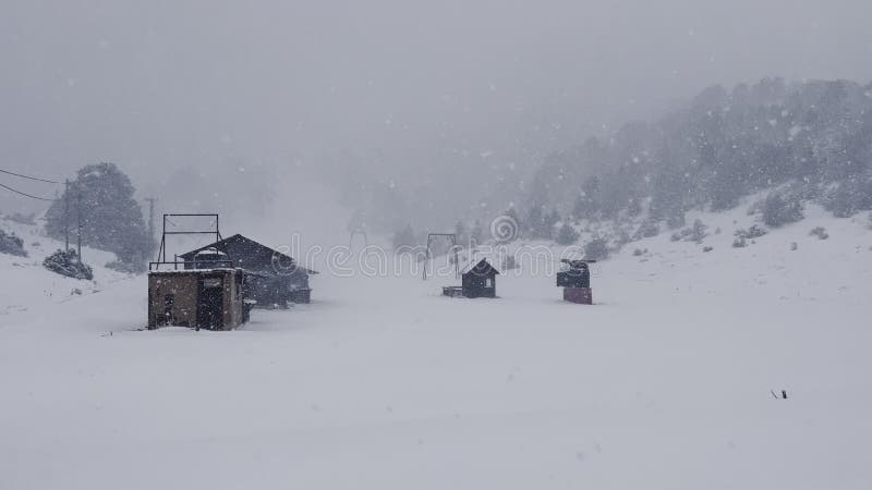 Snow-covered Mountain Landscape during Winter Season Stock Footage ...