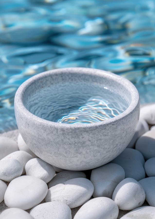 Tranquil Water Reflection in a Concrete Bowl Surrounded by Smooth ...
