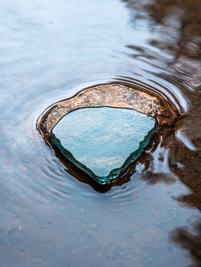 Tranquil Water Reflection with a Glass-like Surface Stock Illustration ...