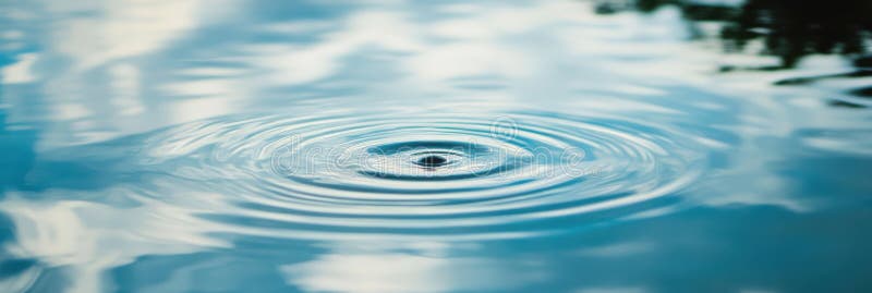 Tranquil Water Ripple Pattern in Clear Blue Surface Reflecting Sky ...