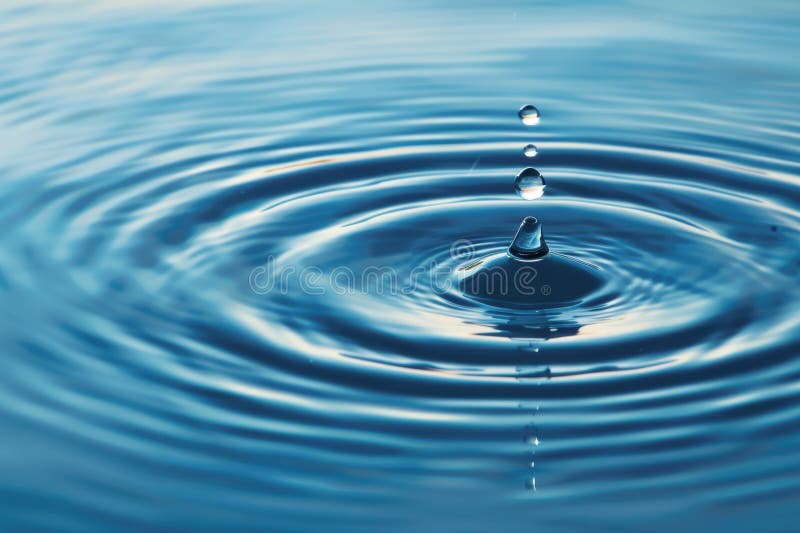 Tranquil Water Ripples with a Single Drop Stock Illustration ...