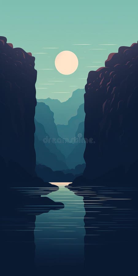 Tranquil Waterfall: Minimalistic Mobile Wallpaper in Contemplative ...