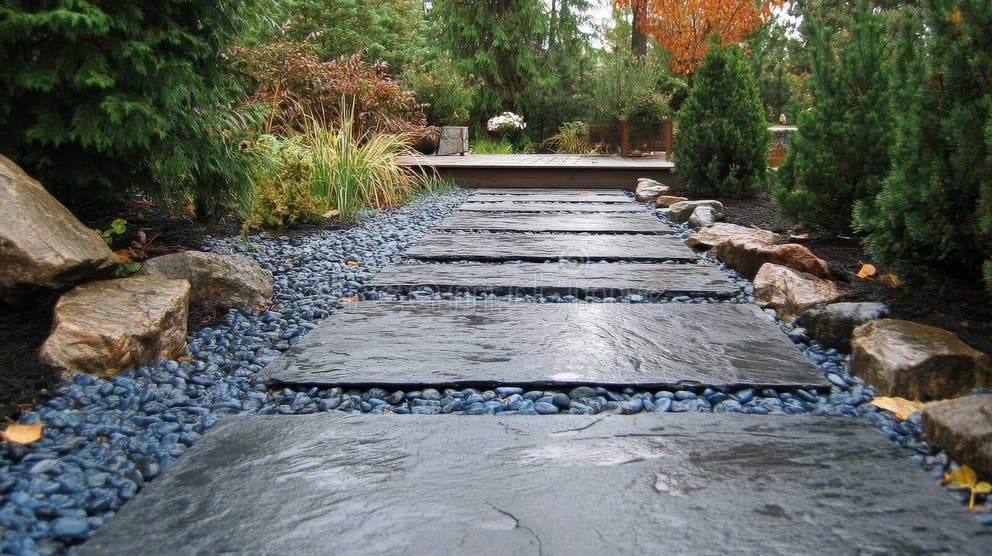 A Tranquil Waterfall and Zen Path are Key Components of this Serene ...