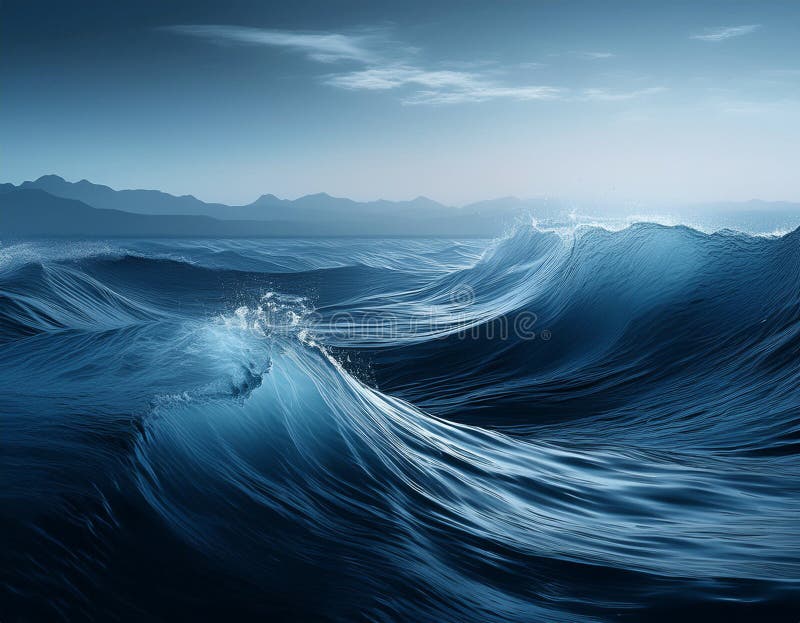 Tranquil Waves with a Calming Blue Tone Stock Image - Image of tone ...