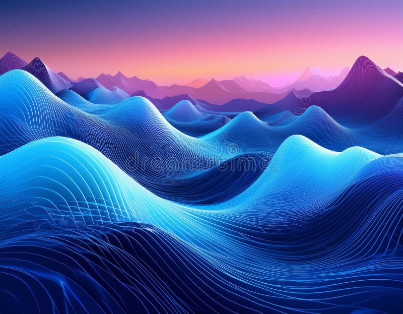 A Calming Blue and Green Geometric Pattern with Layered Squares and ...