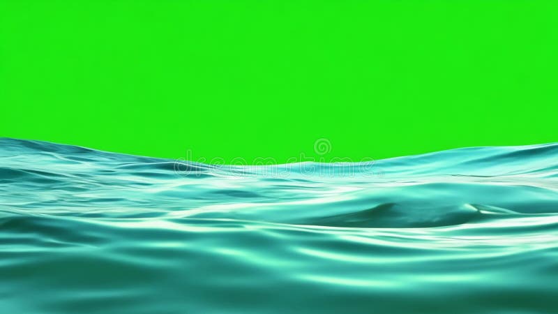 Tranquil Waves Moving in a Rhythmic Pattern. Green Screen Chromakey ...
