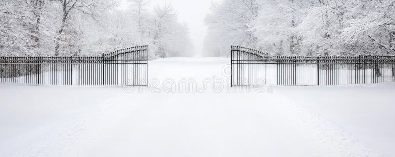 Open Iron Gate at the Entrance on the Ranch Stock Photo - Image of ...