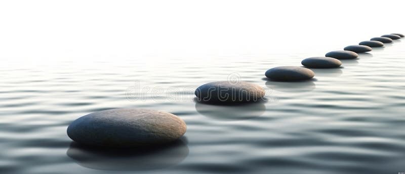 Tranquil Zen Path of Stones in Widescreen for Mindful. Created with ...
