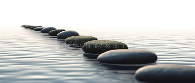 Tranquil Zen Path of Stones in Widescreen for Mindful. Created with ...