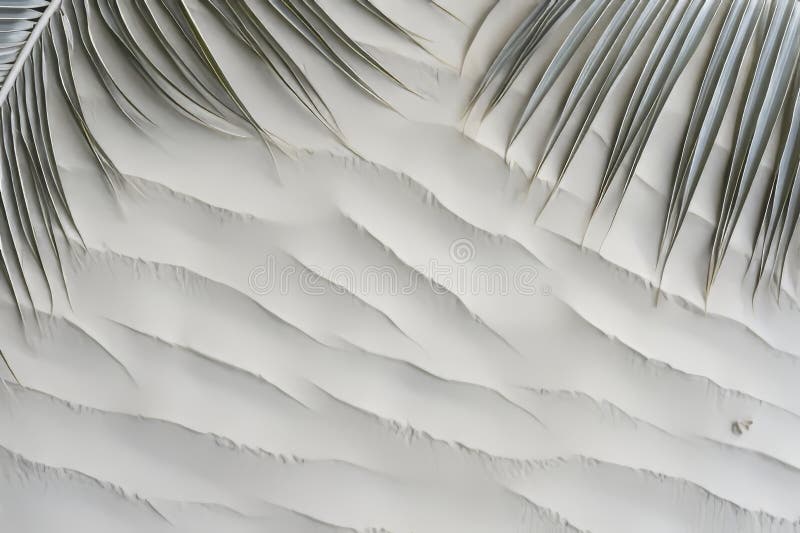 Tranquil Zen Pattern in White Sand with Palm Leaves for Meditation and ...