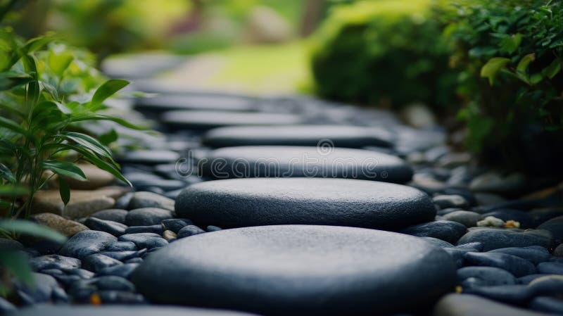 Tranquil Zen Stone Pathway Leading through a Serene Journey of Nature S ...