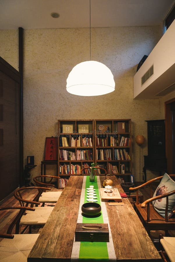 Chinese Zen Tea Room Space, Oriental Tea Aesthetics! Stock Image ...