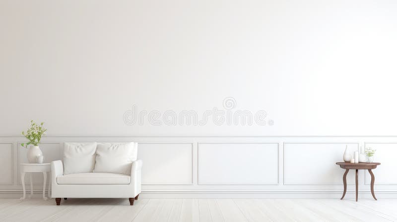 Tranquility Empty White Wall Stock Illustration - Illustration of quiet ...
