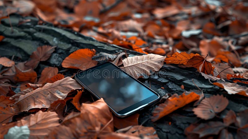 Tranquility in Nature - Blank Screen Smartphone Mockup on Tree Log in ...