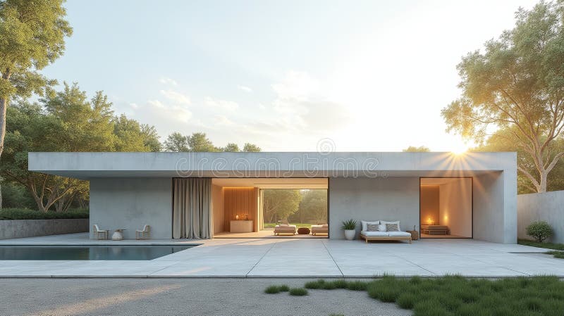 Tranquility in Simplicity: a Minimalist Architectural Oasis Stock ...