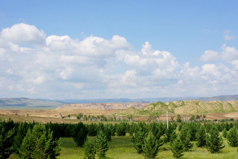 Low hills of Transbaikalia stock image. Image of russia - 199104783