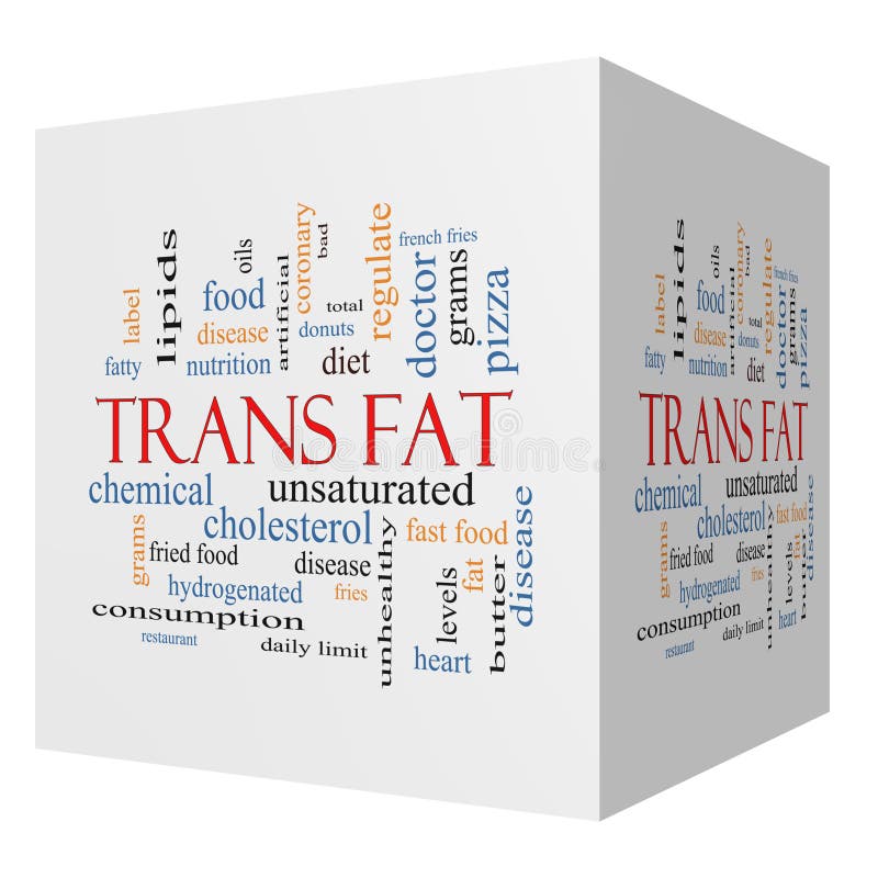 Trans Fat 3D Cube Word Cloud Concept Stock Illustration - Illustration ...