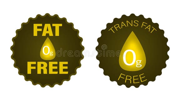 Trans Fat Free. Set of Round Icons with a Drop Stock Vector ...