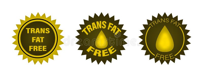 Trans Fat Free. Set of Round Icons with a Drop Stock Vector ...