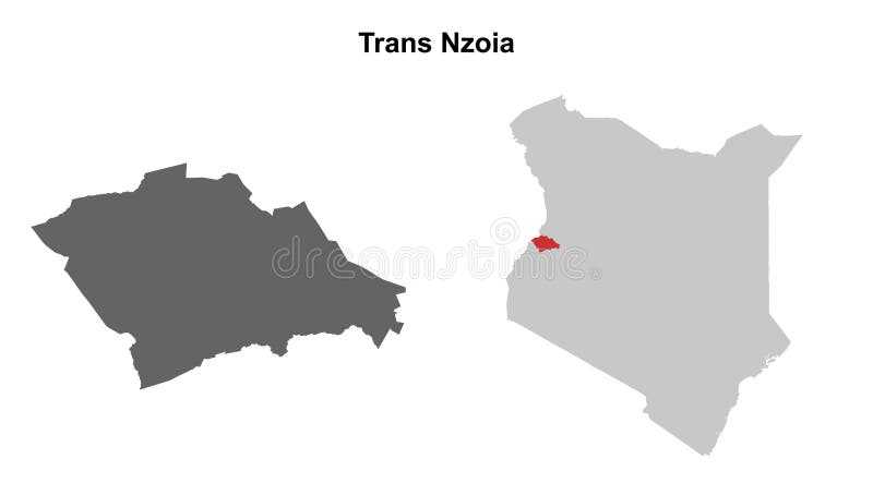 Trans Nzoia outline map stock vector. Illustration of borders - 379007820