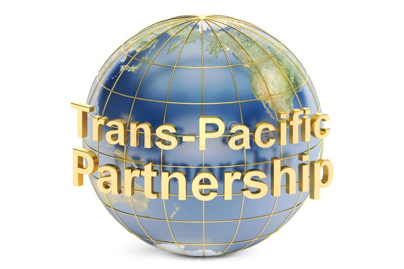 Trans-Pacific Partnership Concept, 3D Rendering Stock Illustration ...