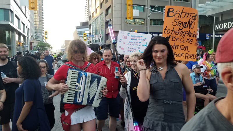 Trans parade in Toronto editorial stock image. Image of demonstration ...