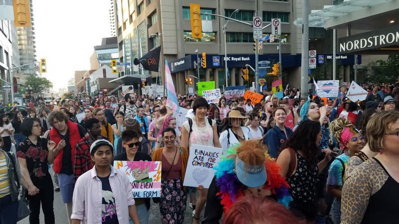 Trans parade in Toronto editorial photography. Image of june - 151123257