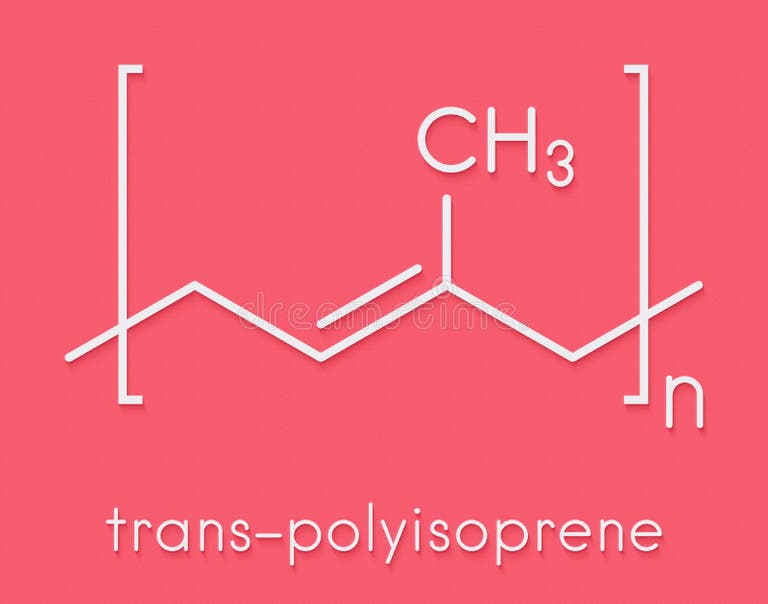 Trans-1,4-polyisoprene Polymer, Chemical Structure. Main Component of ...