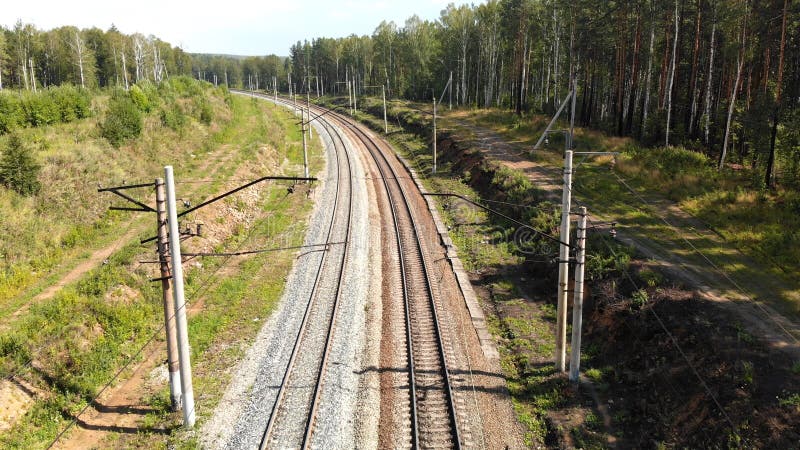The Trans-Siberian Railway in Russia. Drone View. Stock Photo - Image ...