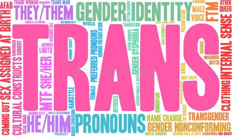 Trans Word Cloud stock vector. Illustration of genderfluid - 136504136