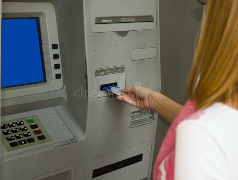 Transaction at an ATM stock photo. Image of automated - 3622548