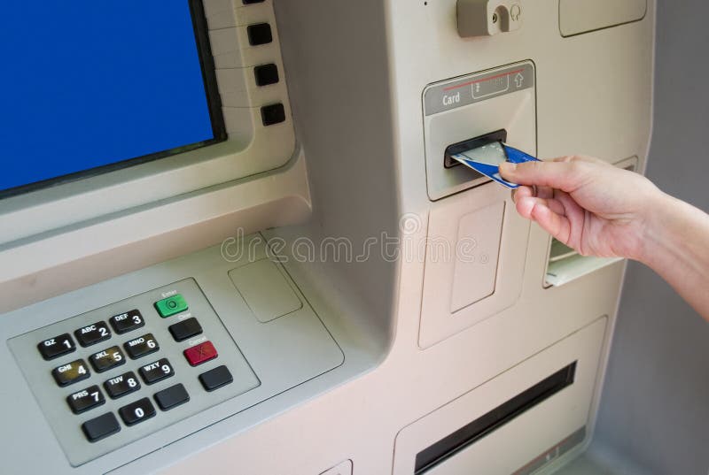 Transaction at an ATM stock photo. Image of currency, security - 4035154