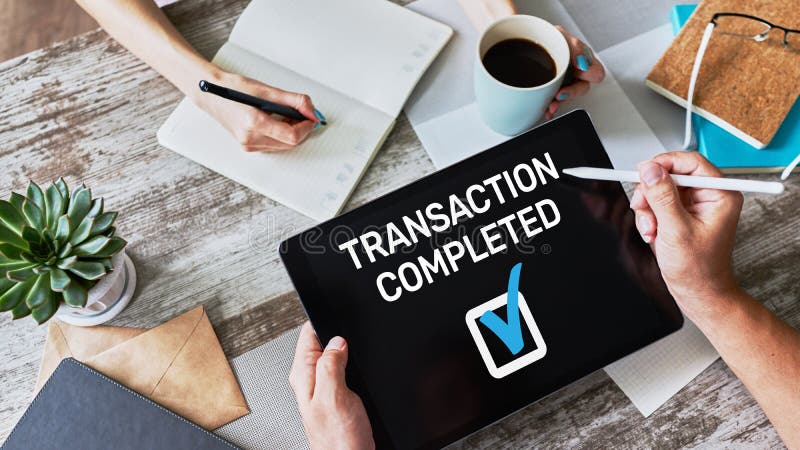 Transaction Completed Message on Screen. Digital Banking and Online ...