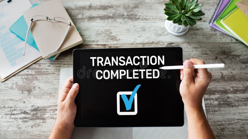 Transaction Completed Message on Screen. Digital Banking and Online ...