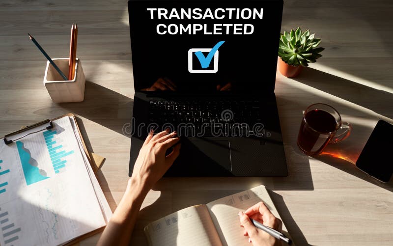 Transaction Completed Message on Screen. Digital Banking and Online ...