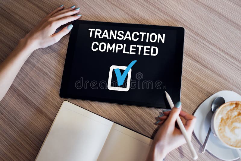 Transaction Completed Message on Screen. Digital Banking and Online ...