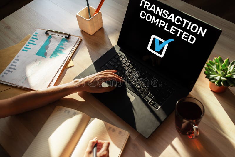 Transaction Completed Message on Screen. Digital Banking and Online ...