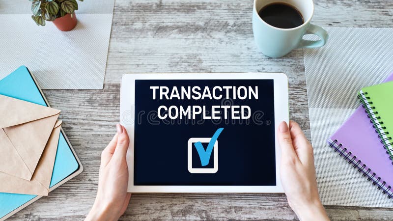 Transaction Completed Message on Screen. Digital Banking and Online ...