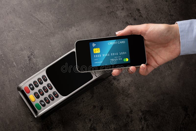 Transaction Completed with Mobile Credit Card Stock Photo - Image of ...