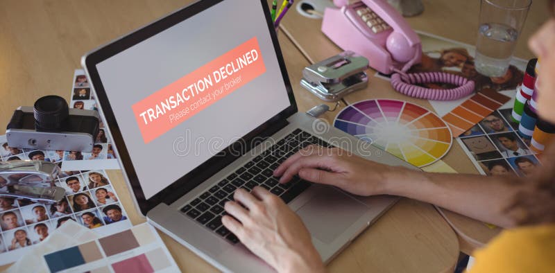 Composite Image of Transaction Declined Text on Display Stock Image ...