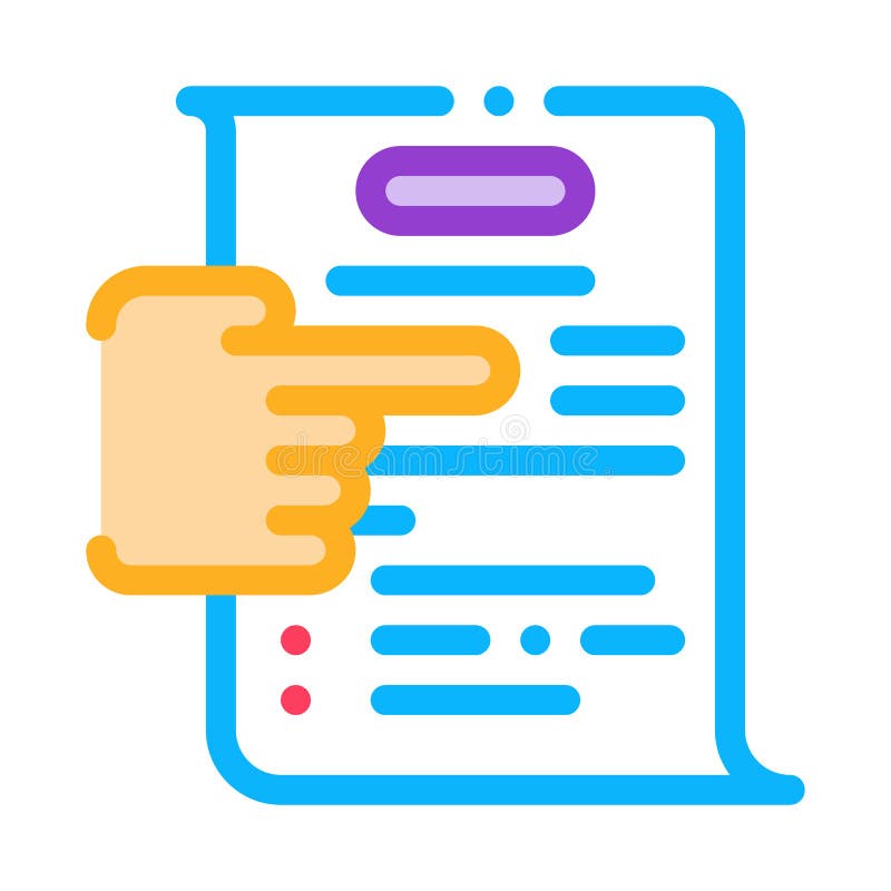 Transaction Document Pointer Icon Vector Outline Illustration Stock ...