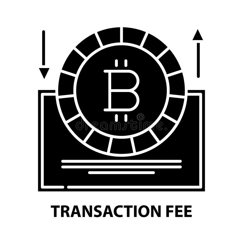 Transaction Fee Icon, Black Vector Sign with Editable Strokes, Concept ...